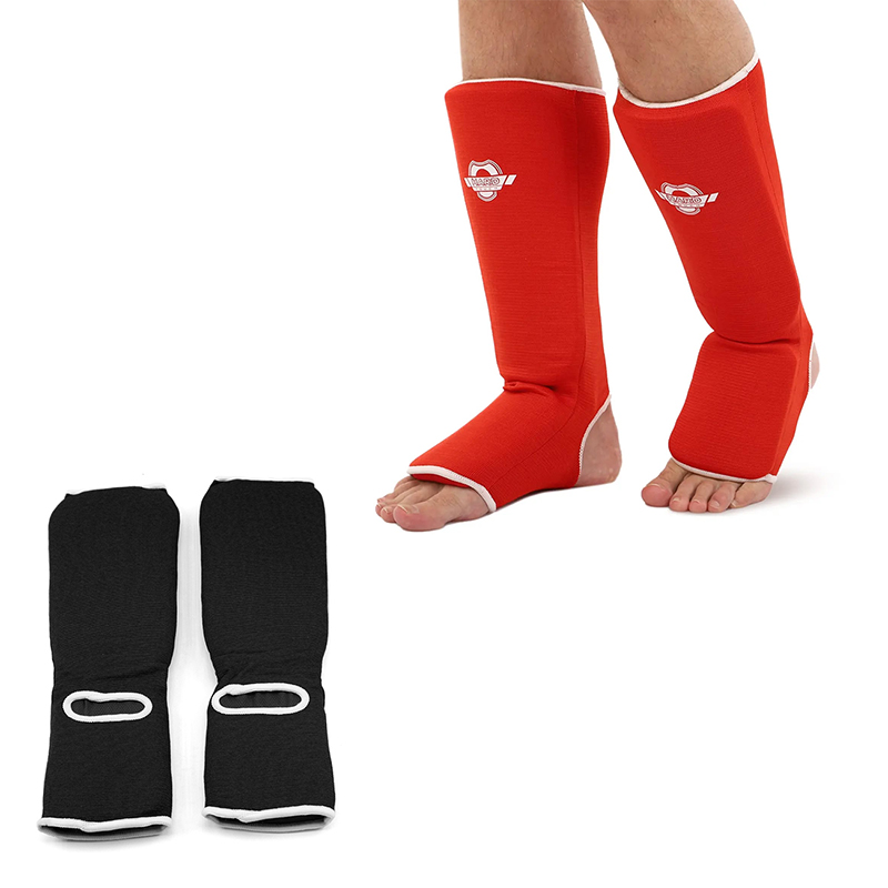 Hard Touch Fabric Leg Guard Long Leg Guard Fabric Shin Guard Boxing MMA ...