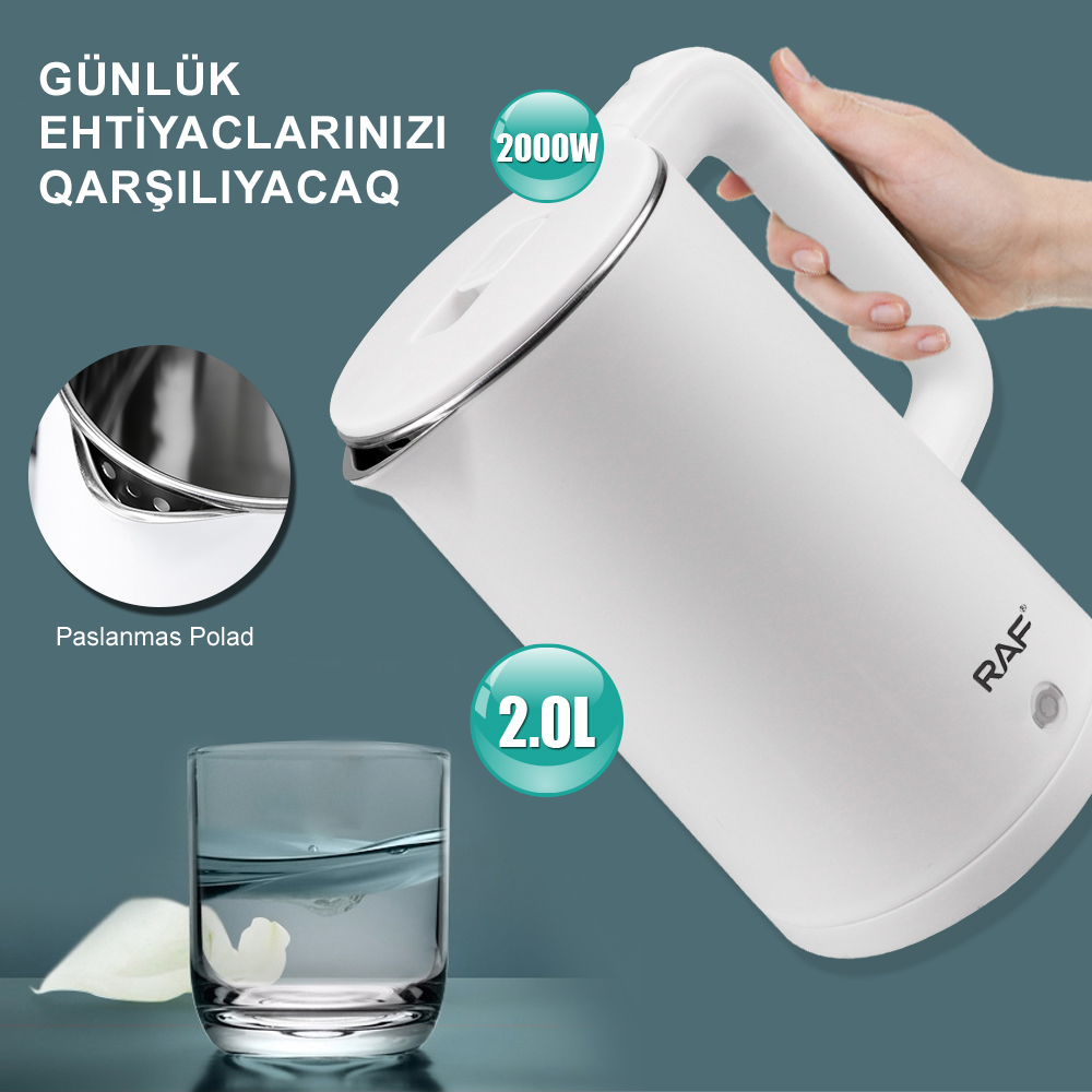 RAF 2L Elektrikli Çaydan Paslanmaz Polad Avtomatik Sönmə Funksiyalı ...