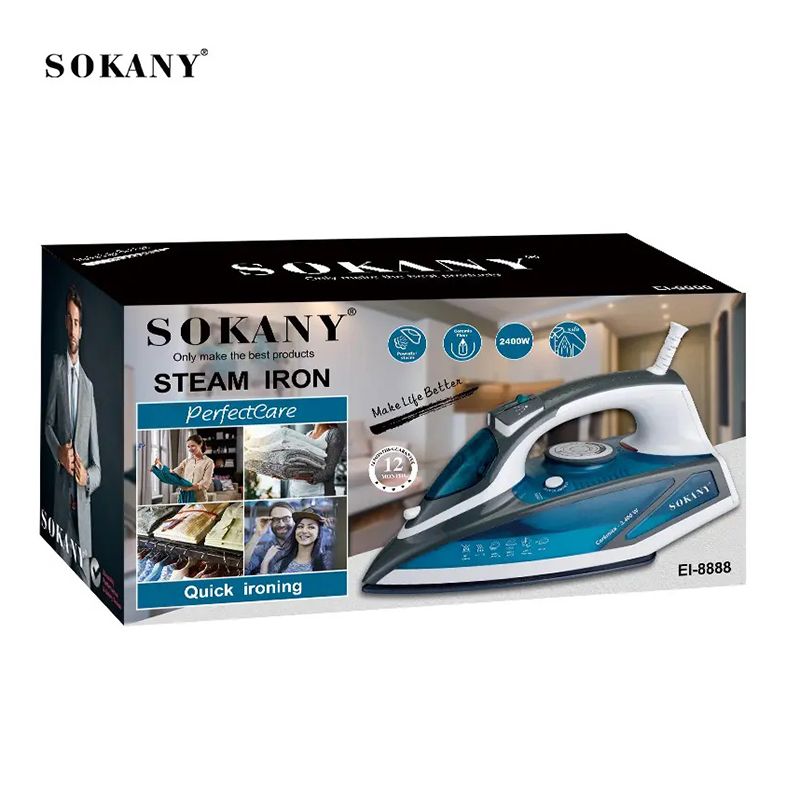 SOKANY EL 8888 High Quality Steam Iron 2400W Power Special Professional ...