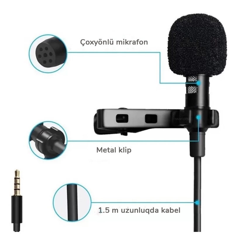 JBC-050 Lavalier Protative Headphone Mini Microphone for Computer ...