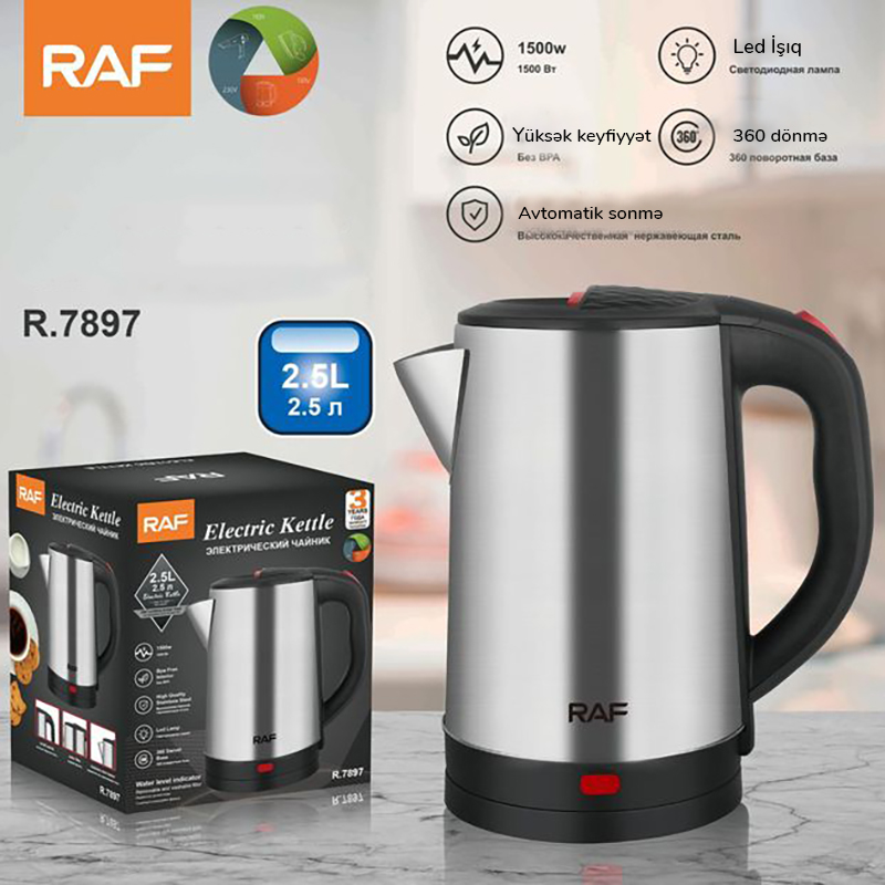 RAF Electric Kettle Made Of Stainless Steel Material Large Capacity ...