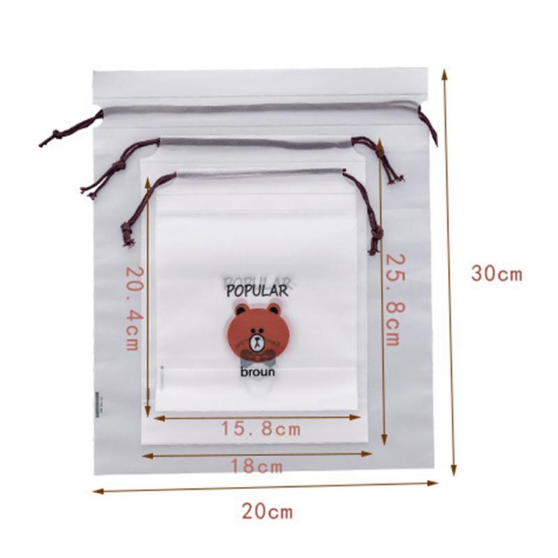 Promotional small clear drawstring plastic bags with custom printed ...