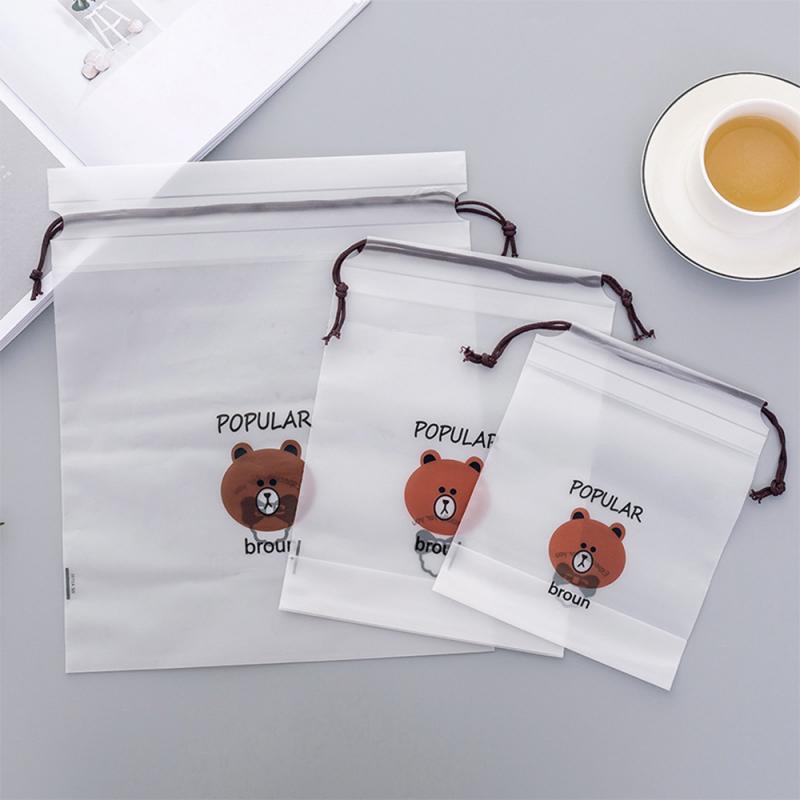 Promotional small clear drawstring plastic bags with custom printed ...