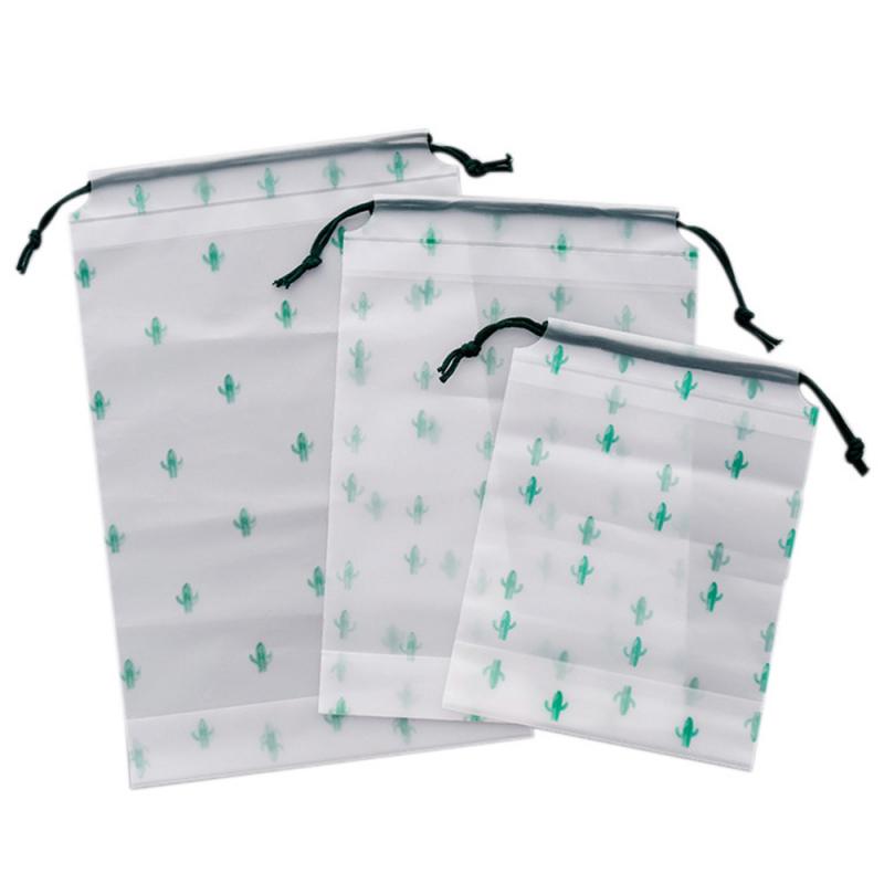 Promotional small clear drawstring plastic bags with custom printed ...