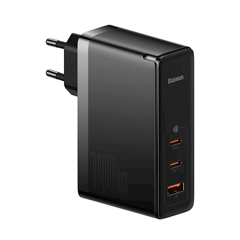 Baseus GaN5 Pro 3-Port USB C Fast Charger 140W Superior Series Black ...