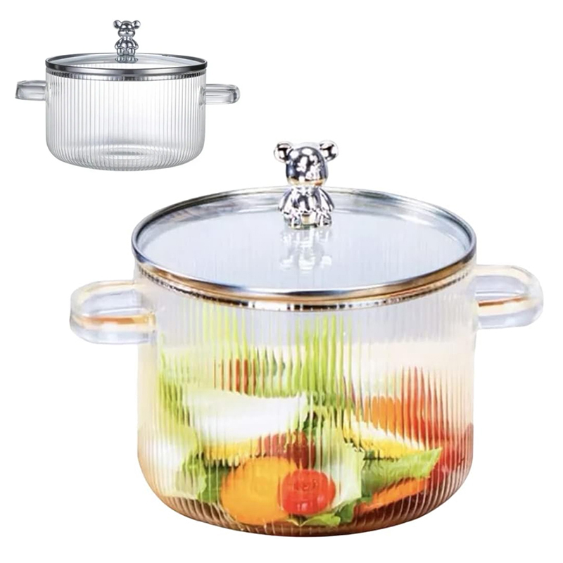 Borosilicate Glass Heat Resistant Pot Teddy Bear Shaped Glass Pot ...