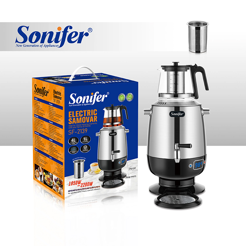 Electric Samovar Sonifer SF-2139 Stainless Steel 4L Temperature Control ...