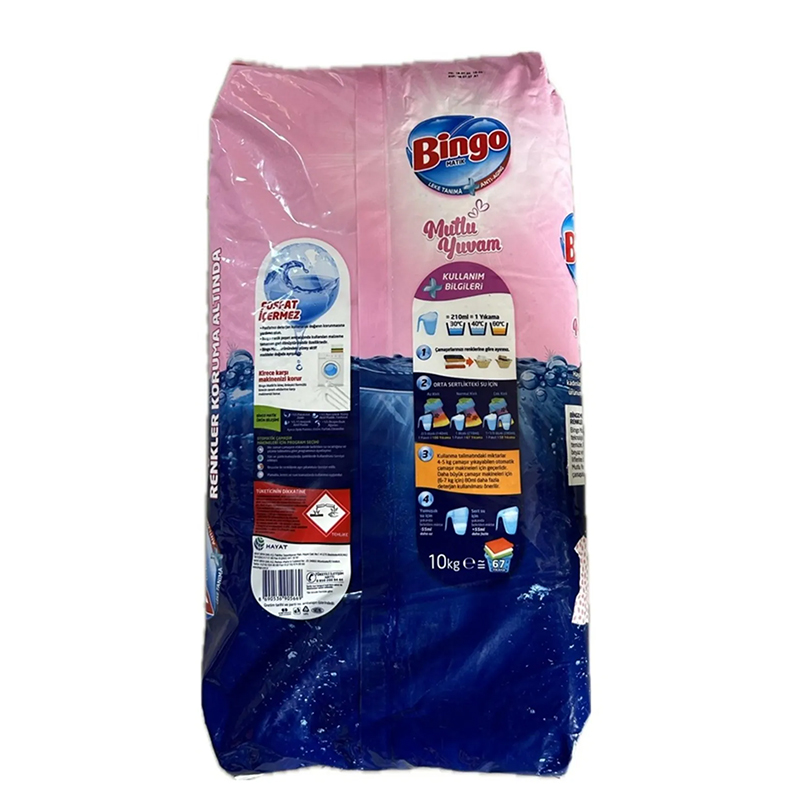 Bingo Mutlu Yuvam Powder Detergent for All Colors 10 KG Whites and ...