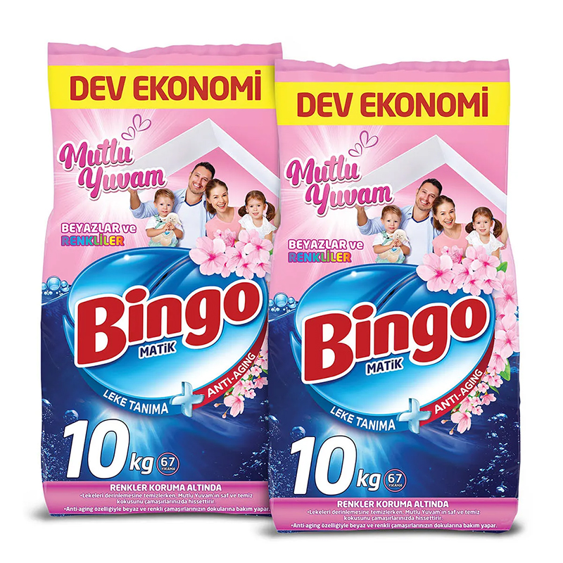 Bingo Mutlu Yuvam Powder Detergent for All Colors 10 KG Whites and ...
