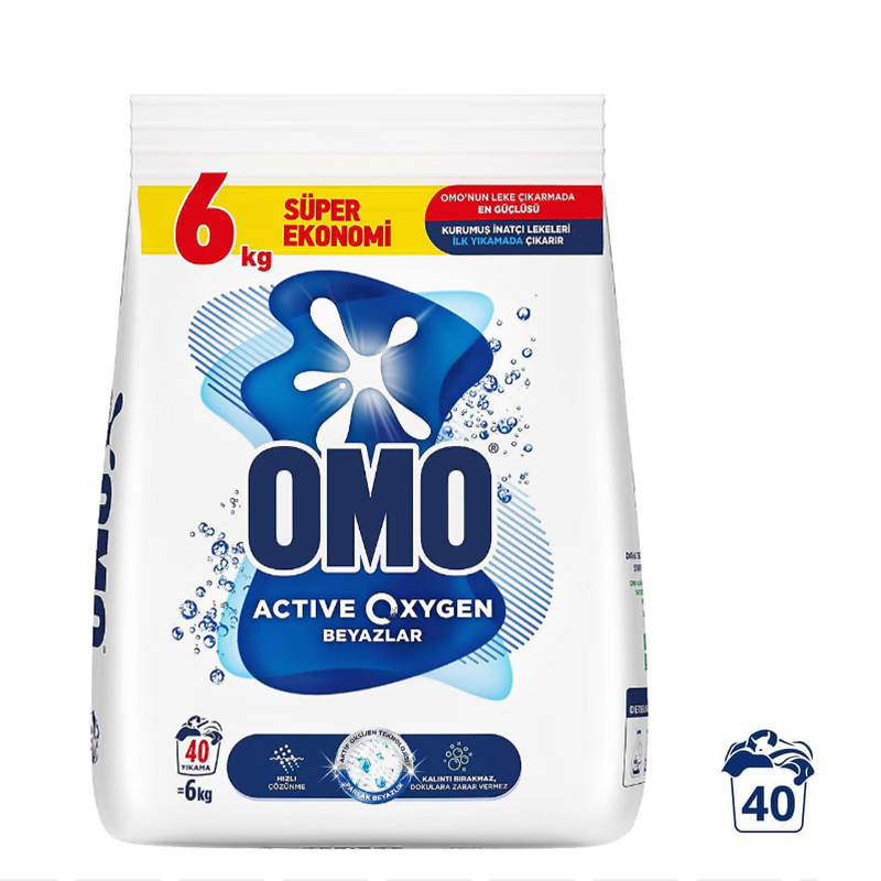 Omo Active Oxygen 40 Washing 6 Kg Super Economy Frequently Washed ...