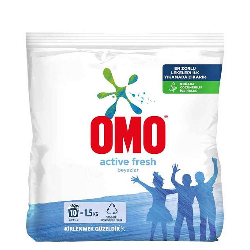 Omo Active Fresh Powder Laundry Detergent 1.5k 10 Washes 1500 G Active ...