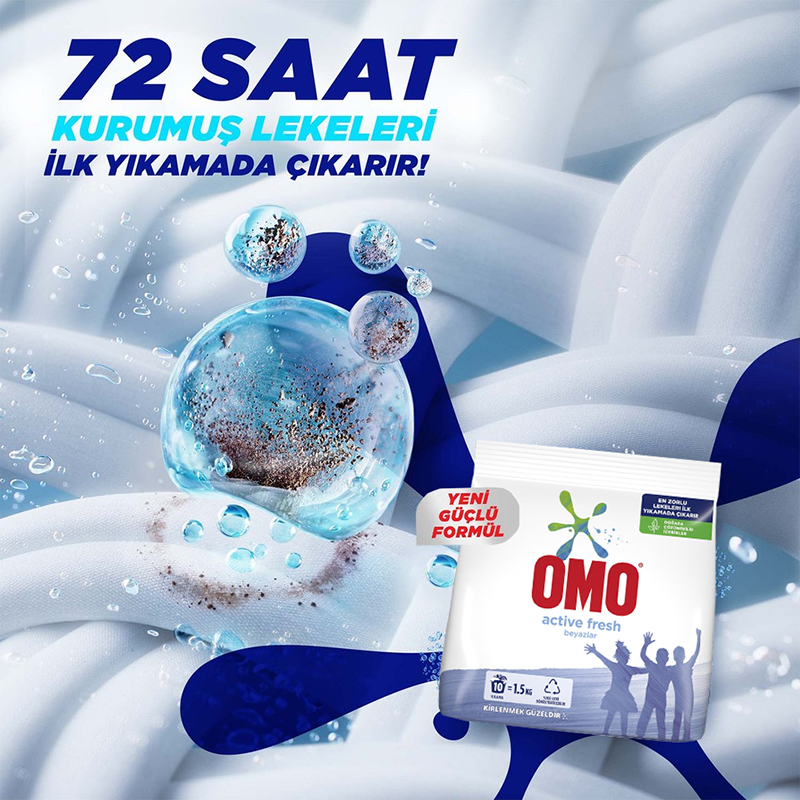 Omo Active Fresh Powder Laundry Detergent 1.5k 10 Washes 1500 G Active ...