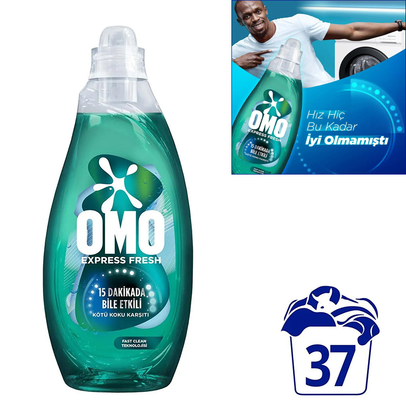 Omo Express Fresh Anti-Odor 1.480 Ml Fresh Like White and Colored ...
