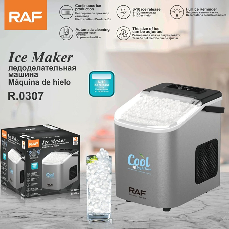 RAF Electric Ice Maker R.0307 Clean Large Capacity Ice Making Generator ...