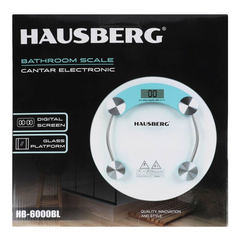 HAUSBERG HB-6000BL Weighing Scale LCD Display, Automatic Shut-Off 180 ...