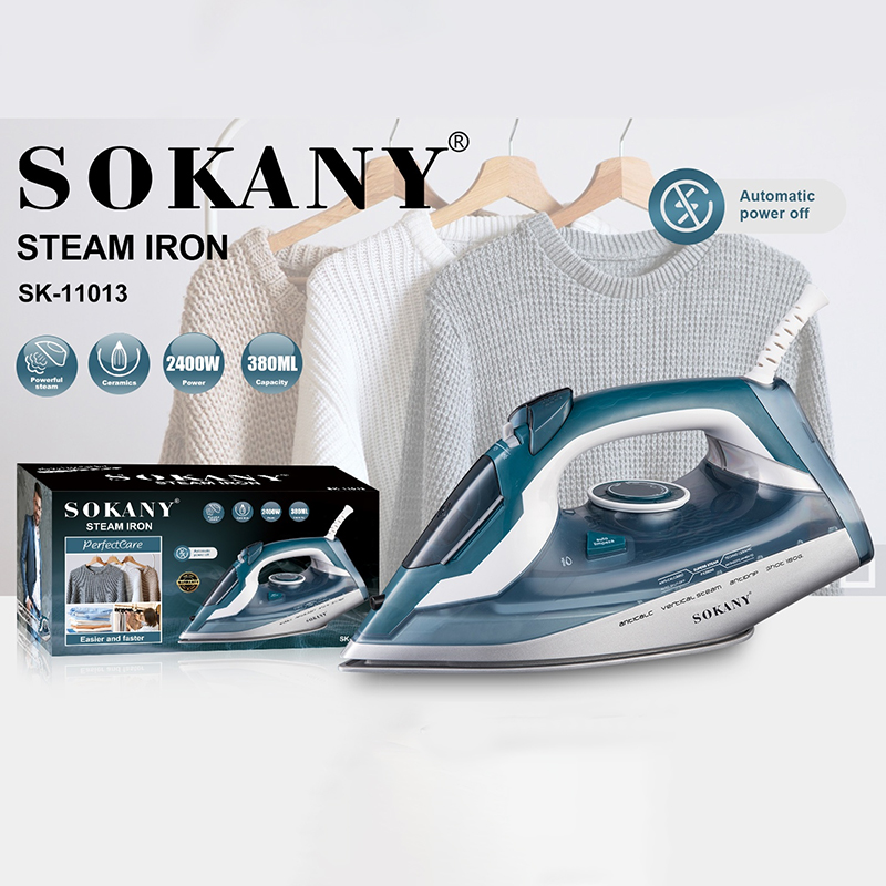 Iron Sokany SK-11013 Electric Iron Blue Color Powerful Steam Iron ...