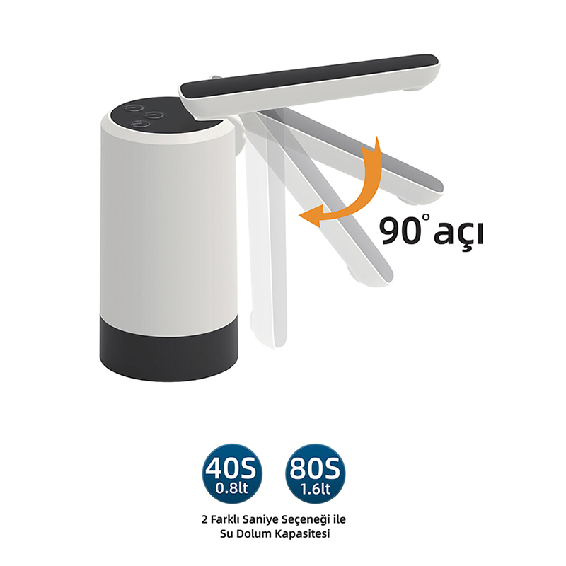 Yenidən Doldurulan Dispender USB Qatlanabilen 5 Gallon Elektrikli Su ...