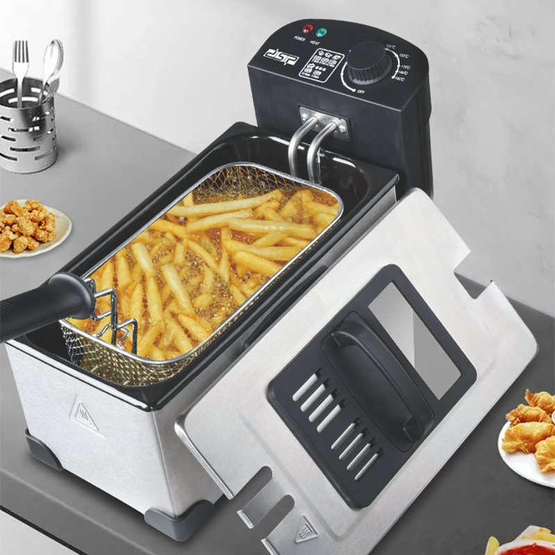 DSP Electric Potato Fryer 2000W Power Non-Stick Kitchen Fryer Steel ...