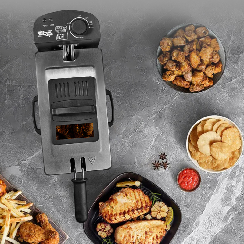DSP Electric Potato Fryer 2000W Power Non-Stick Kitchen Fryer Steel ...