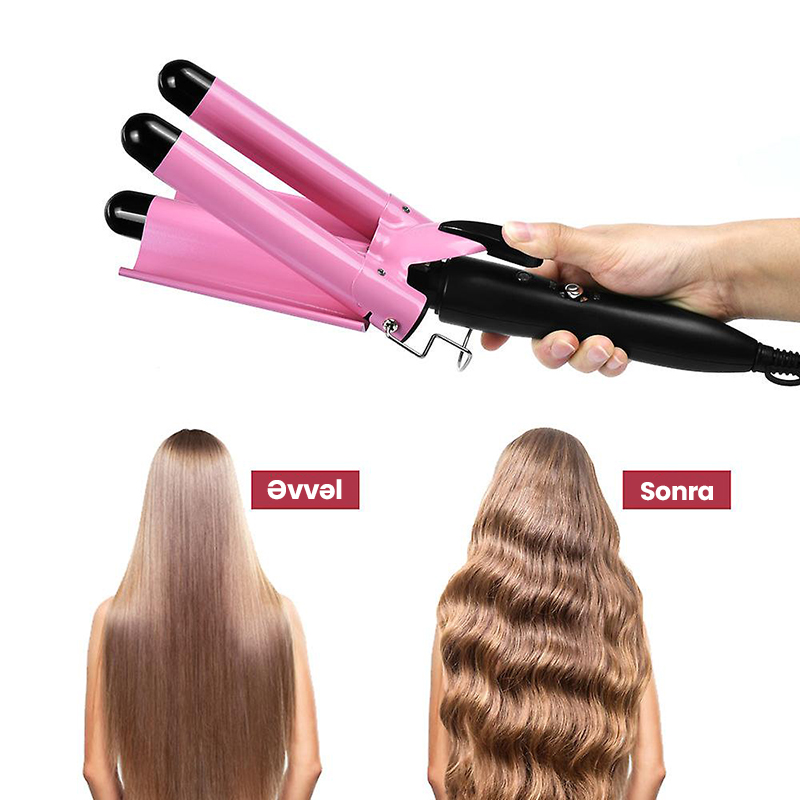 Professional Ceramic Hair Curler With Ion Technology 3 Barrel Hair ...