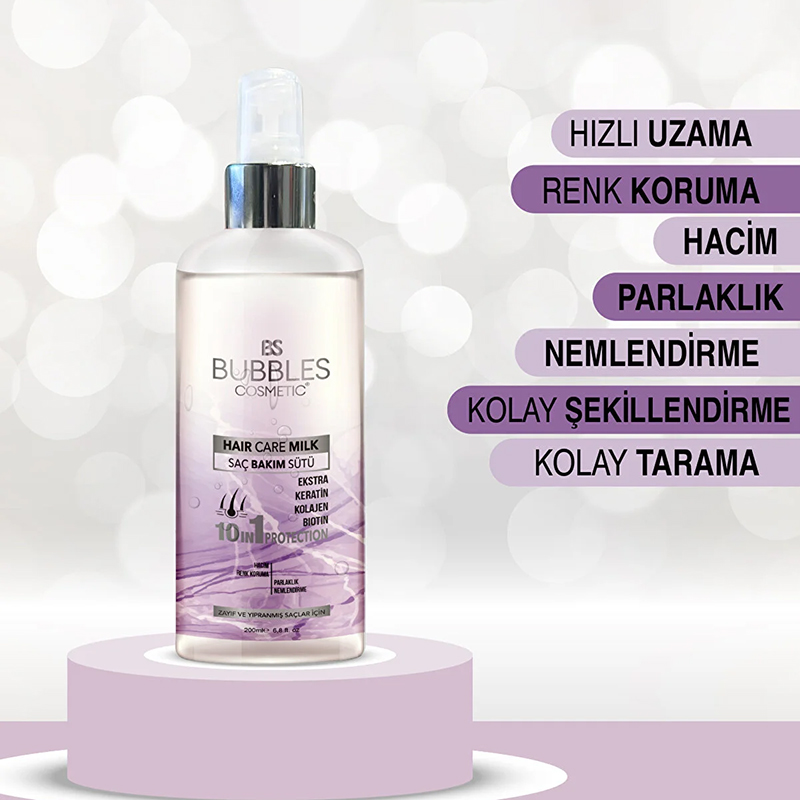 Bs Bubbles Cosmetic Keratin Kolajen Terkibli Saç Bakım Südü Biotin ...