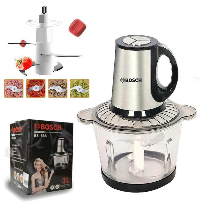 BOSCH BS-888 Electric Chopper Vegetable Meat Chopper 1500W Glass Food ...