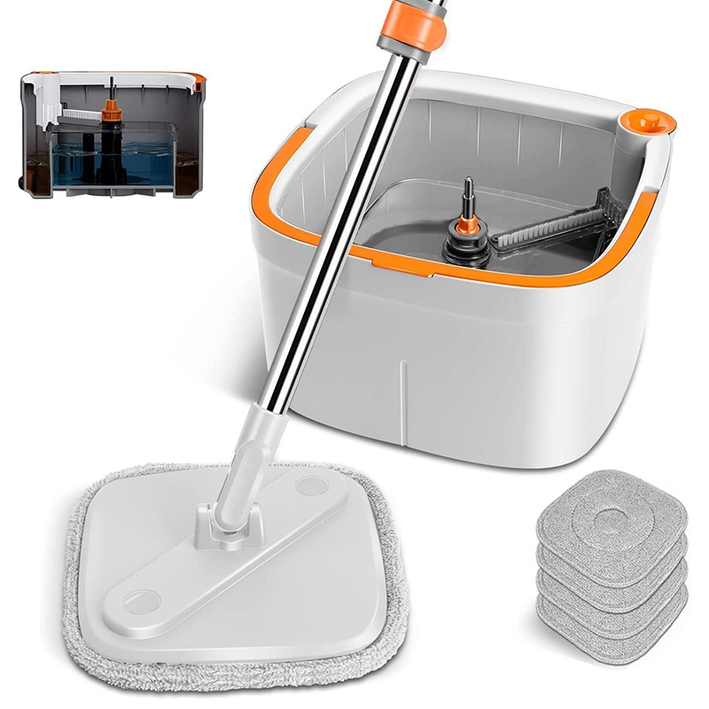 Floor Cleaner Automatic 360 Rotating Microfiber Wringing Mop Dry and ...