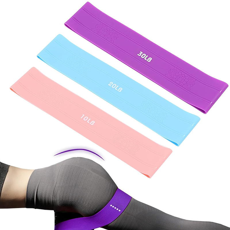 3-Piece Fitness Resistance Band Colorful 3 Level Glute Bands Set ...