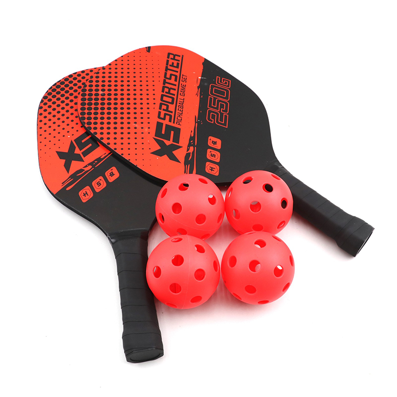 Pickleball Racket Red Pickleball Paddle Set Wooden Pickleball Rackets 4 ...