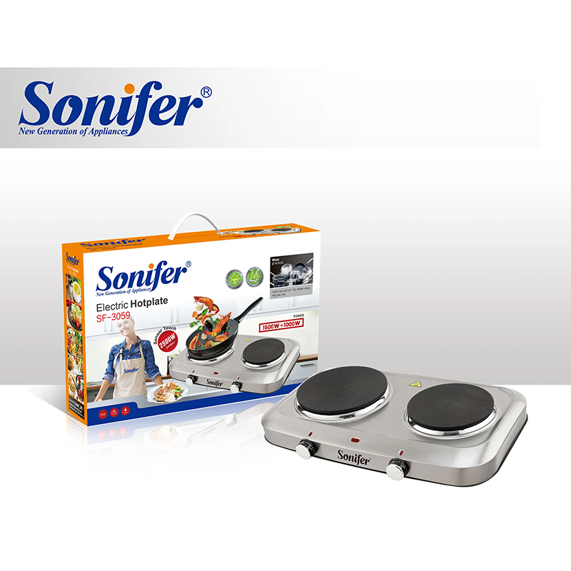 SONIFER SF-3059 2 Burner 2500W Electric Stove For Kitchen Use 2 Disc ...