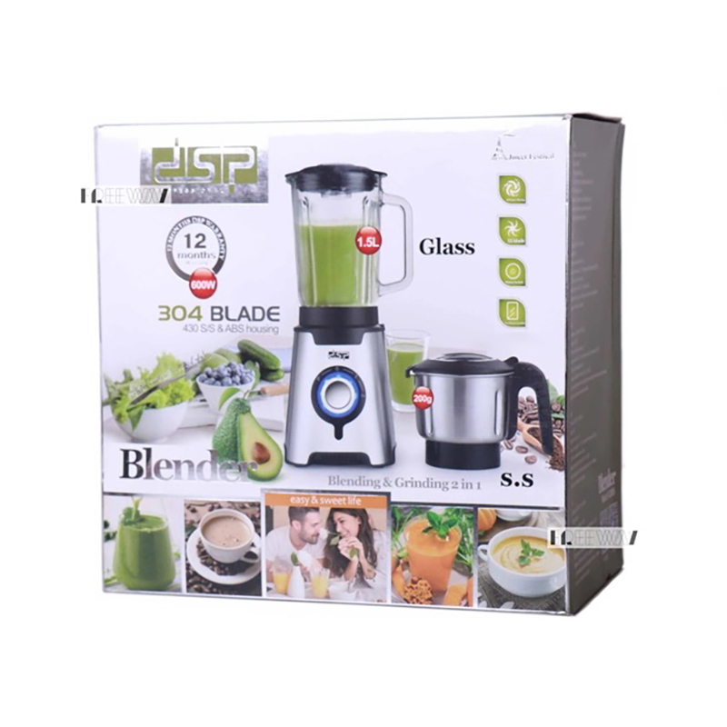 2 in 1 DSP Stationary Glass Kitchen Blender 600W Professional 2 ...