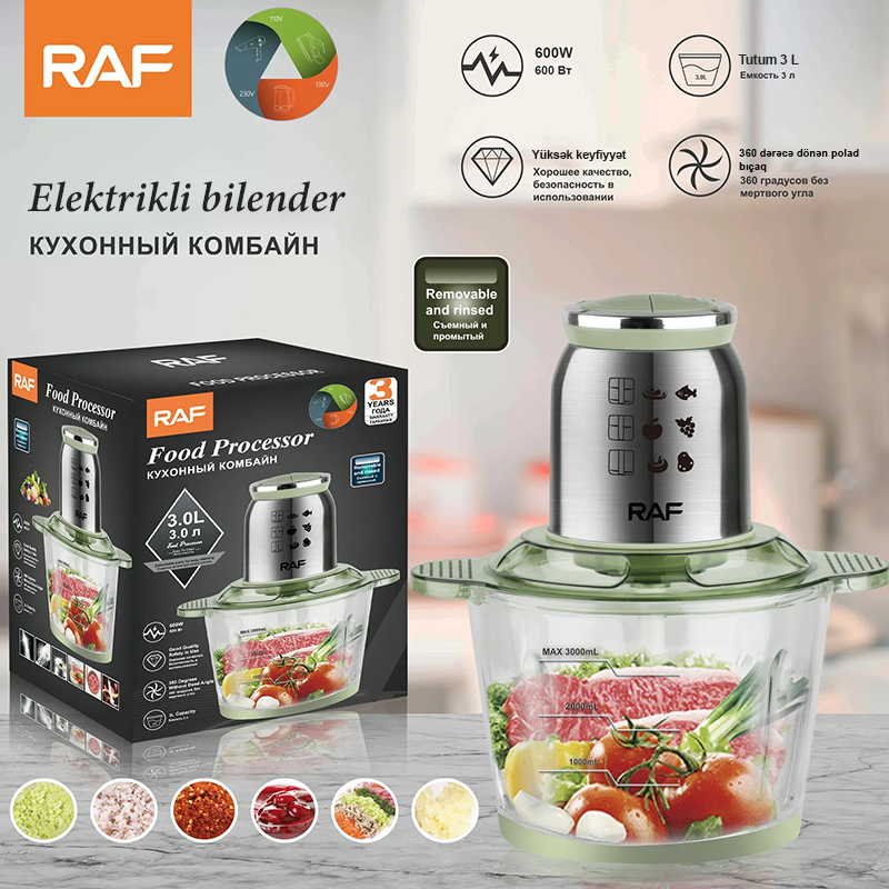 Large Capacity RAF Electric Blender 800W Food Processor R.7001 Multi ...
