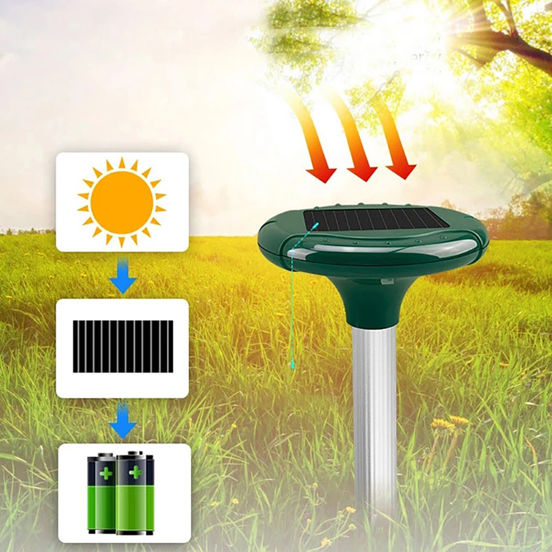 Solar Powered Pet Repellent Gopher Vole Ultrasonic Pest Repeller For ...