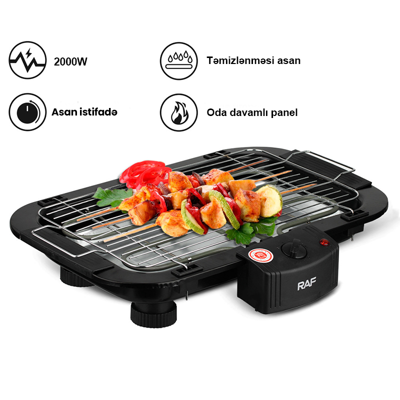 Electric Grill RAF Smokeless BBQ Machine 2000W Power Dedicated Indoor ...