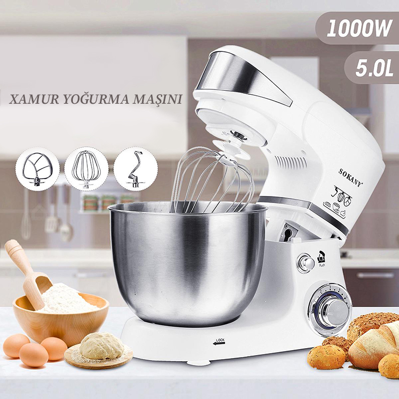 5 in 1 Sokany Electric Dough Kneading Machine 1000W 6 Different Speed ...