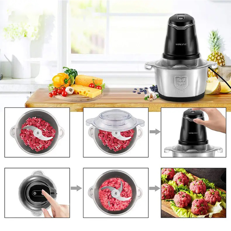 SOKANY SK-7020 Mini Electric Meat Grinder 2L 400W Stainless Steel ...